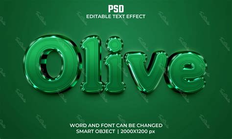 metallic olive text effect photoshop premium psd file