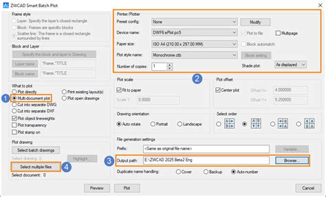 How To Batch Plot Multiple Documents In Zwcad Technical Knowledge Base En Confluence