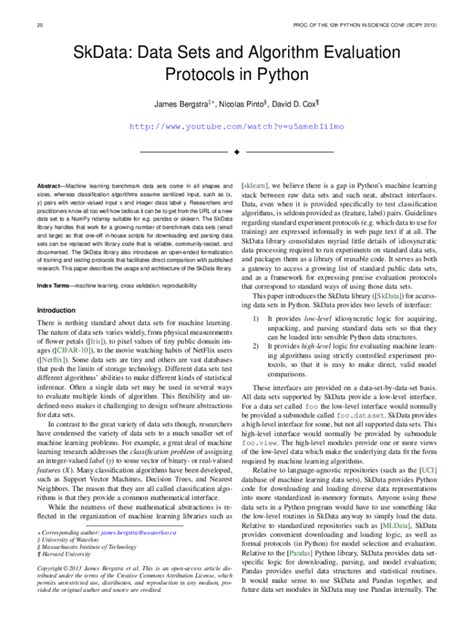Fillable Online Data Sets And Algorithm Evaluation Protocols In Python