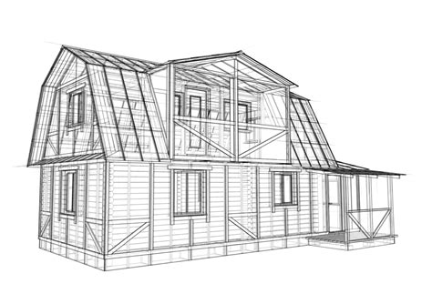 House Sketch Vector Rendering Of 3d House Perspective Architect Vector House Perspective