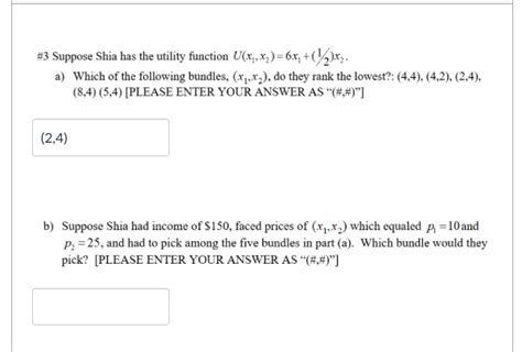 Solved Shia Has The Utility Function U X1 X2 6x1