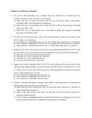 Chapter Elasticity Of Demand Docx Chapter Elasticity Of Demand For Each Of The