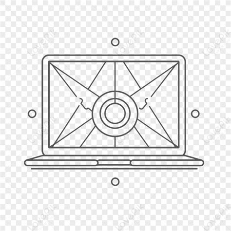 Screen Ng Computer Na Gawa Sa Black Line Art Vectorlinya Ng Vector