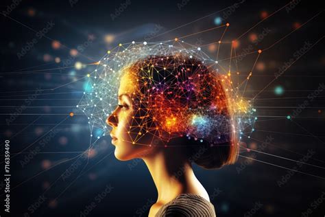 Vivid Neuronal Brain Dots Connecting Through Synapses Self Awareness Spike Timing Dependent