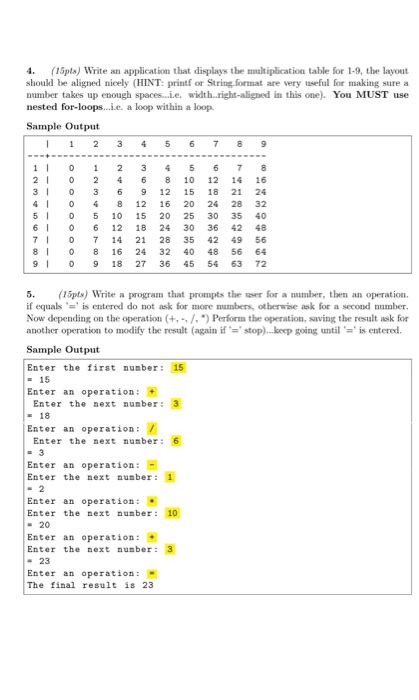 Solved 4 15pts Write An Application That Displays The