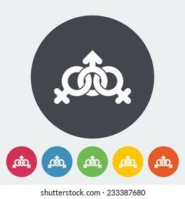 Group Sex Sign Single Flat Icon Stock Vector Royalty Free Shutterstock