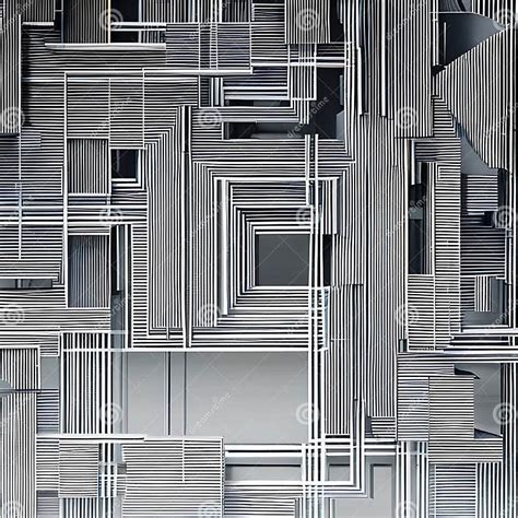 An Abstract Design With Interlocking Rectangles In Shades Of Black White And Gray5 Generative