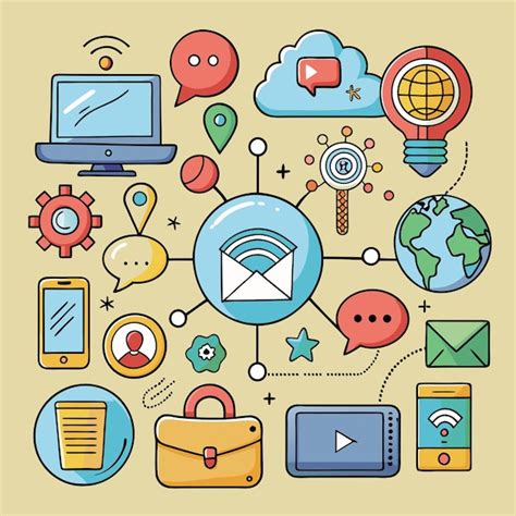 Premium Vector Communication And Networking Icons Vector