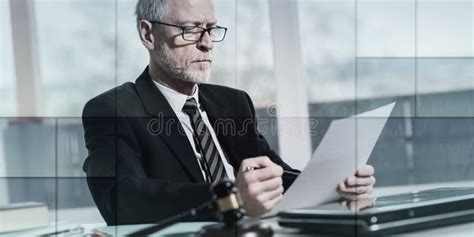 Lawyer Reading Legal Document Geometric Pattern Stock Image Image Of
