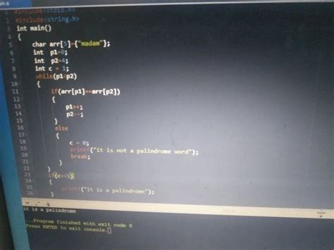 sanjaysrinivasan g on linkedin palindrome code in c