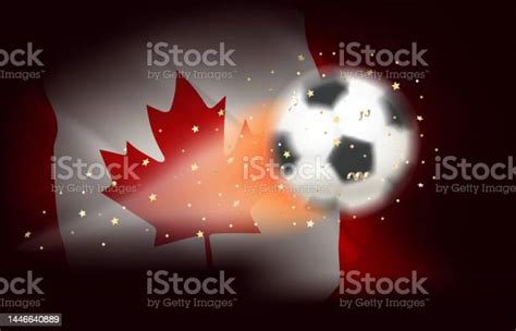 캐나다의 국기와 함께 비행 축구 공입니다 3d 벡터 일러스트 레이 션 3차원 형태에 대한 스톡 벡터 아트 및 기타 이미지 3