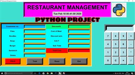 Python Restaurant Managementbill Calculator Project Youtube