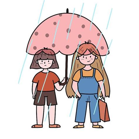 两个小孩打伞简笔画（推荐17张） 简笔画图片大全