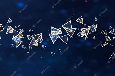 Premium Photo 3d Rendering Glowing Triangle Cube With Dark Background