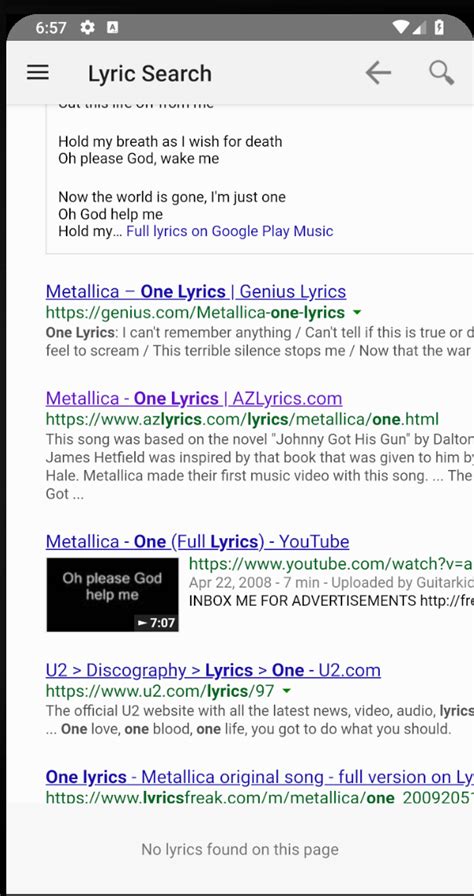 Search For Lyrics Setlist Helper Help