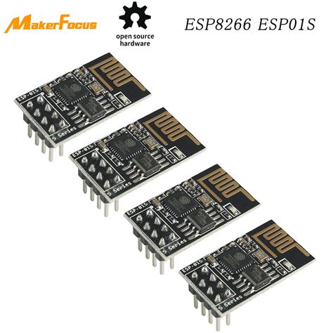 makerfocus 4pcs esp8266 esp 01s wifi serial transceiver module with 1m