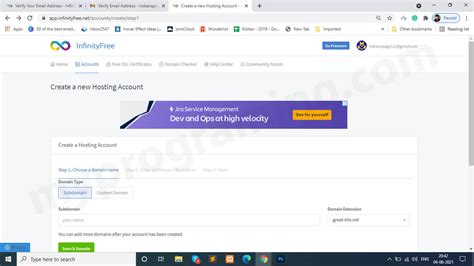How To Create A Free Wordpress Website Infinityfree Web Hosting Myprograming