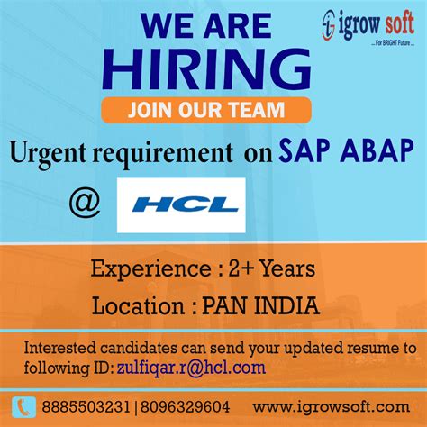 Immediate Hiring On Sap Abap
