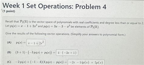 Solved Week 1 ﻿set Operations Problem 41 ﻿pointrecall