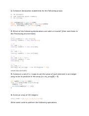 Constructing Array Declarations And Operations A Practical Guide Course Hero