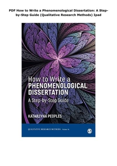 Pdf How To Write A Phenomenological Dissertation A Step By Step Guide