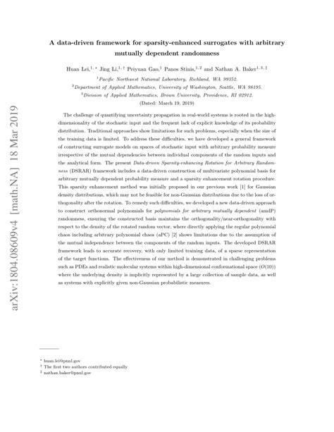 PDF Data Driven Approach Of Quantifying Uncertainty In Complex