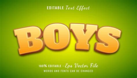 Premium Vector | Boys 3d text effect design