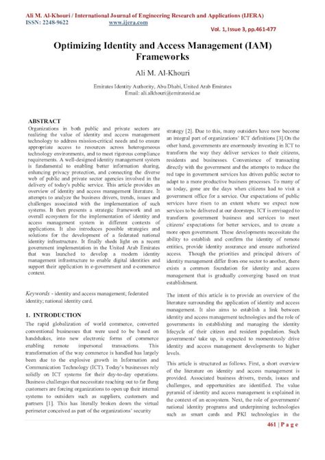 Pdf Optimizing Identity And Access Management Iam Frameworks