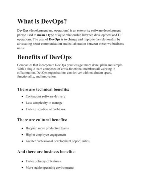 Benefits Of Devops