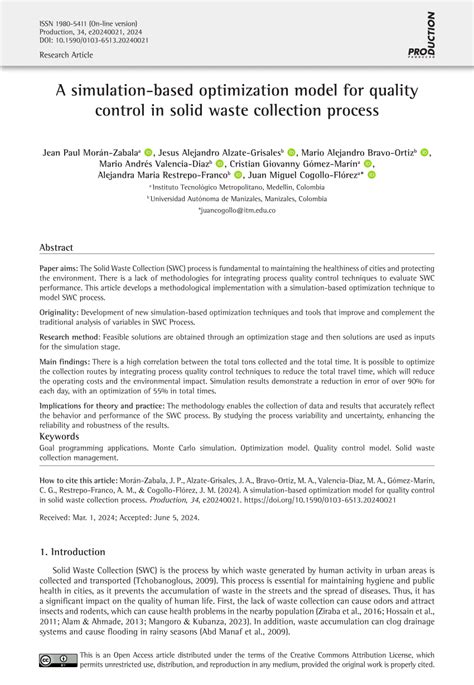 Pdf A Simulation Based Optimization Model For Quality Control In