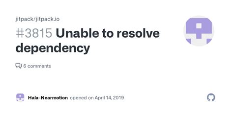 Unable To Resolve Dependency · Issue 3815 · Jitpack · Github