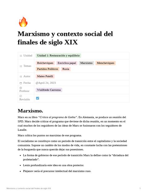 Marxismo Y Su Impacto En El Siglo Xix Pdf Marxismo Vladimir Lenin
