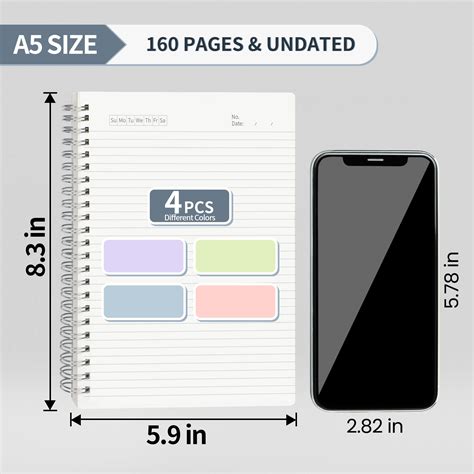 Snapklik Com SUNEE Graph Paper Notebook 4 Pack A5 Grid Notebook 5 9 X 8 3 Inches 5 X 5mm