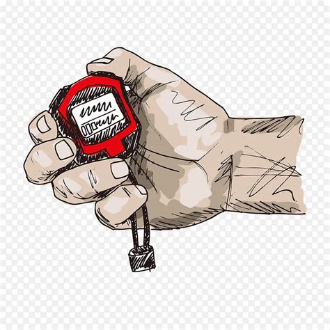 卡通手绘手握秒表60秒png图片素材下载 图片编号qwwgagml 免抠素材网