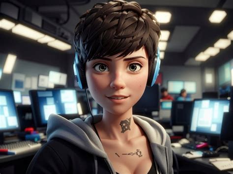 Premium Ai Image A Hacker Or Gamer In A Computer Room