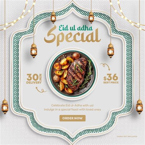 Premium Psd Eid Ul Adha Special Food Menu Social Media Post Design