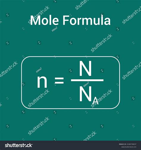 Number Moles Formula Chemistry Stock Vector Royalty Free 2140739037 Shutterstock