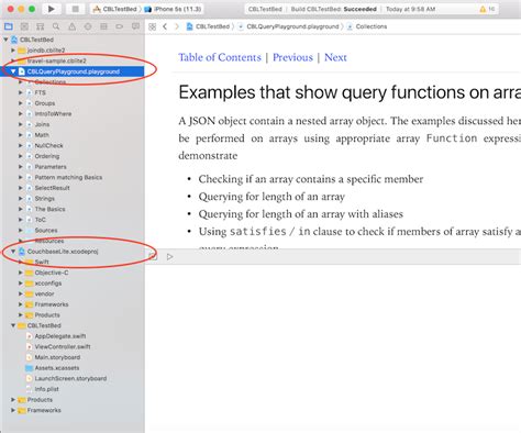 Xcode Playground For Exploring Couchbase Mobile Query API