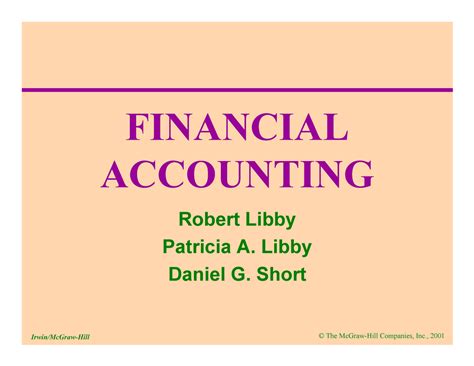 Chap001 Lecture Notes 1 Financial Accounting Robert Libby Patricia A Libby Daniel G Short