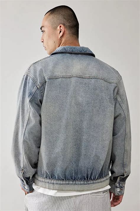 Bdg Tony Light Wash Denim Harrington Jacket Urban Outfitters Uk