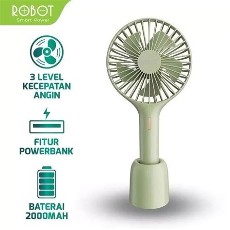 Jual Sobat ID ROBOT RF17 Kipas Portable Mini Fan 2in1 Dengan 3 Level Kecepatan Kipas Angin Plus