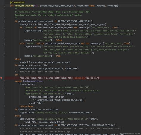 pytorch pretrained bert 的 from pretrained ‘bert base uncased‘ 下载到了本地的