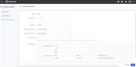 Multus CR DaoCloud Enterprise