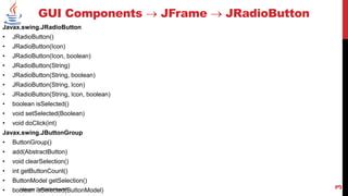 OOP Lecture 8 JCheckBox JRadioButton JProgressBar Pptx