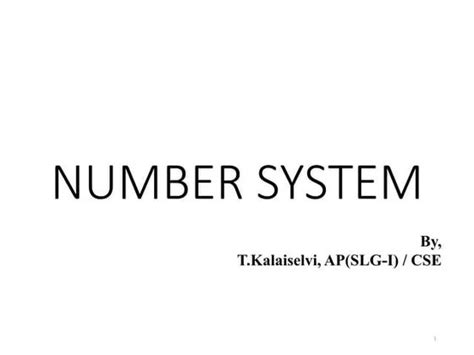 Number System In Digital Electronics Pptx Computing Technology