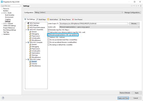 I Want To Discard Unused Sections Using Gc Sectio Stmicroelectronics Community