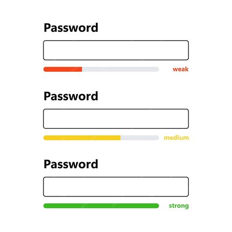 premium vector password weak medium and strong interface password form template for website