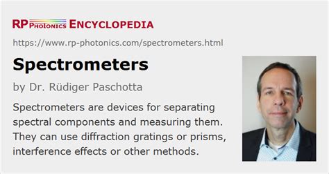Spectrometers Scanning Spectrographs Spectroradiometers Resolution Spectral Range