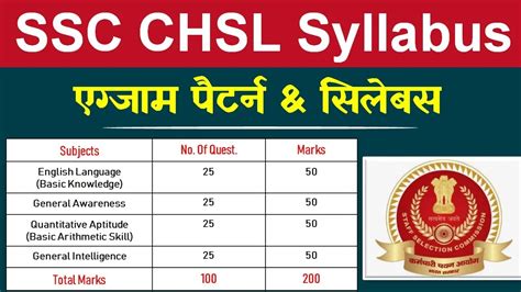 ssc chsl syllabus 2023 pdf download link tier 1 and 2 exam pattern srk