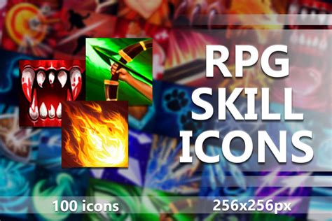 100 Skill Icons Pack For RPG CraftPix Net